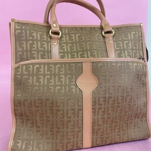 Louis Feraud | Bags | Louis Fraud Paris 8s Vintage Bag Fabric Logo Tote ...